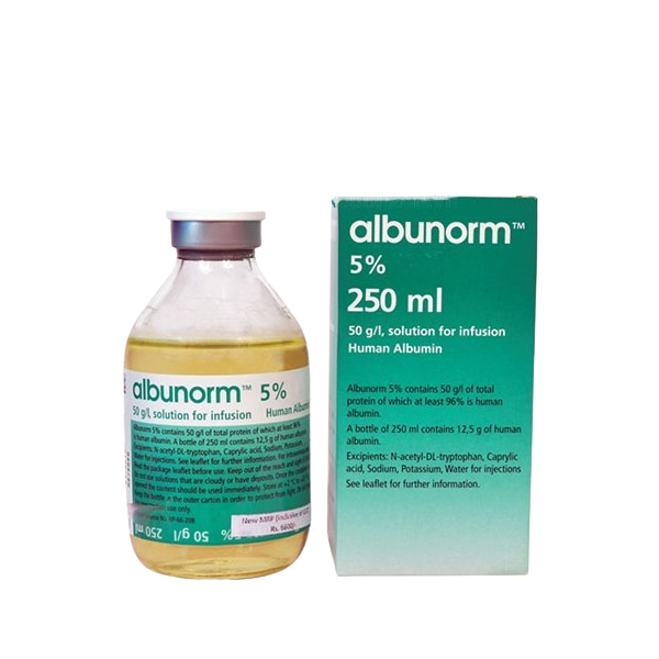 ALBUNORM Human Albumin 5% (50g / L) Solution for IV Infusion 250mL ...